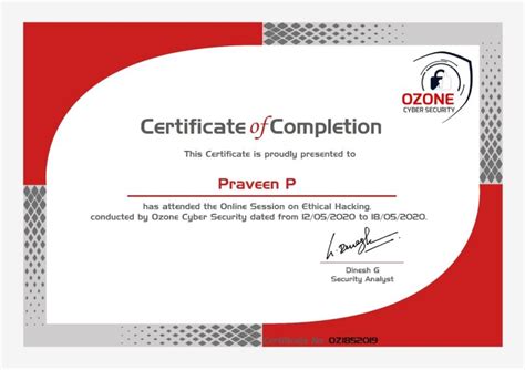 Ozone Cyber Security Ethical Hacking Training Praveen Pandiyan
