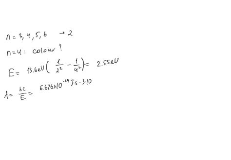 Solved Hydrogen Vapour Lamp Emits Four Lines In The Visible Light