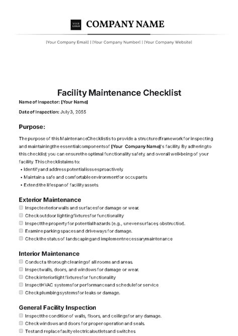 Free Battery Maintenance Checklist Template Edit Online And Download