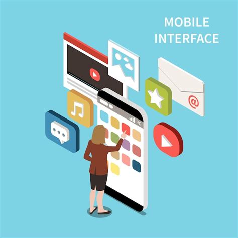 Free Vector Mobile Interface Isometric Illustration