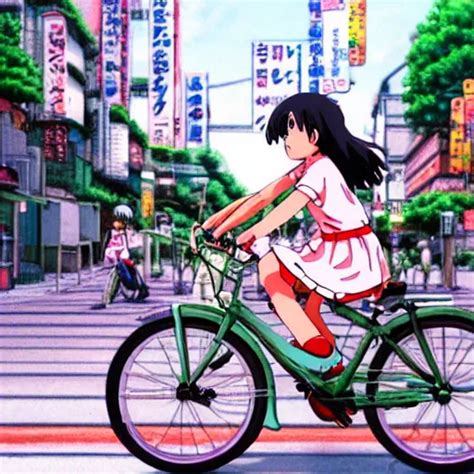 Anime Girl Riding Bicycle In Highly Detailed Stable Diffusion Openart