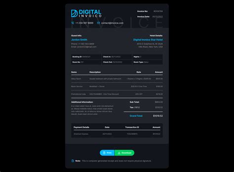 Invoice HTML Template For Ready To Print Digital Invoico By The Krishna