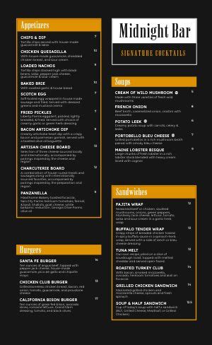 Bar Menu Idea