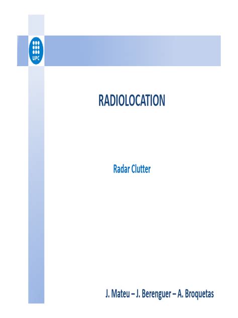 Radar Clutter V3 Pdf Radar Telecommunications