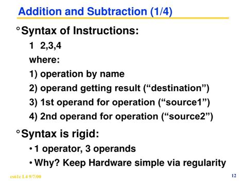 Ppt Cs61c Machine Structures Lecture 4 Cassembler Arithmetic And