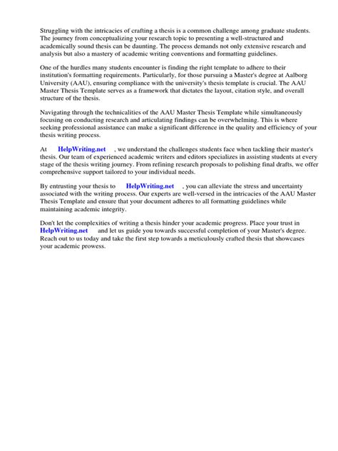 Aau Master Thesis Template Pdf