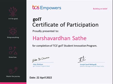 Harshavardhan Sathe On Linkedin Tcsgoit Tcs