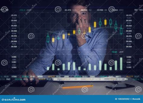 Businessman Analyzing Stock Market Graphs And Data On Computer S Stock Photo Image Of Display