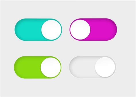 Premium Vector On And Off Toggle Switch Buttons Material Design