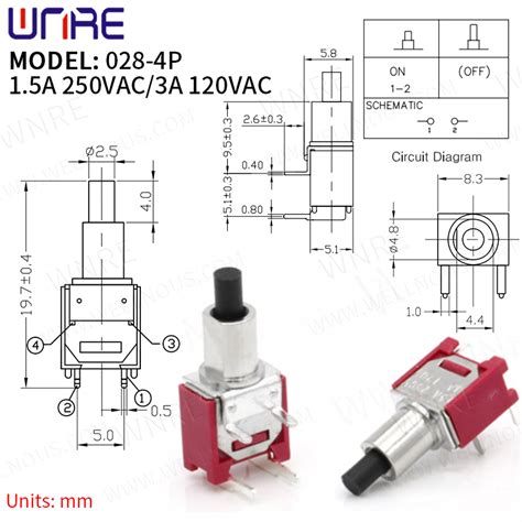 China P Miniature Toggle Switch Pin Position Latching Power Button Switch Car Boat