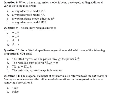 Solved Question When A Linear Regression Model Is Being Chegg Com