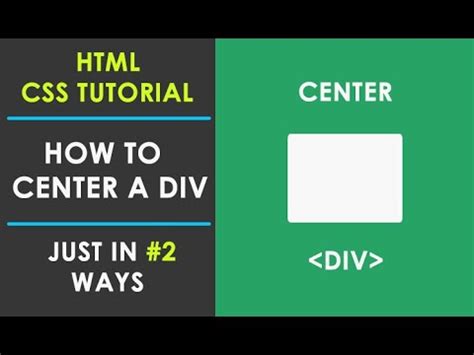 How To Make A DIV Center Align In HTML CSS Two Method To Align DIV Center YouTube