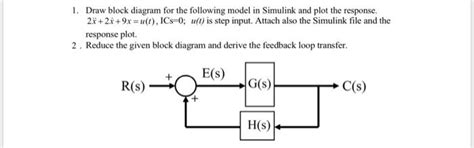 solved 1 draw block diagram for the following model in