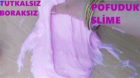 Tutkalsiz Boraksiz Pofuduk Slİme Nasil Yapilirtest Slİme Yapimievdekİ