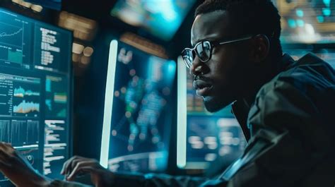 A Cybersecurity Expert Working On A Computer Analyzing Threats And Protecting Data Highlighting