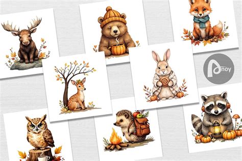 Digital Paper Snuggly Fall Critters So Fontsy