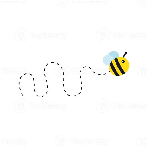 Bee Flying Path A Bee Flying In A Dotted Line The Flight Path Of A Bee To Honey 14605349 Png