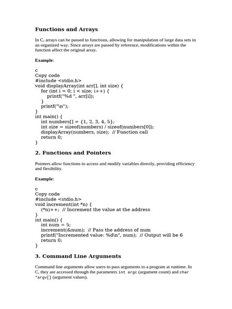 Functions And Arrays Pdf Parameter Computer Programming Scope