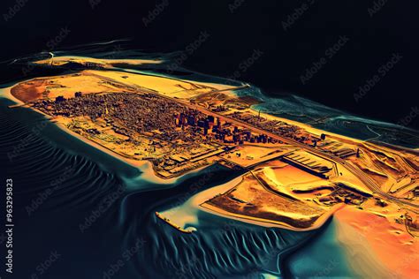 Technical Aerial Visual 3d Lidar Gis Aerial Map Satellite Scan Model Isolated Showing Walvis