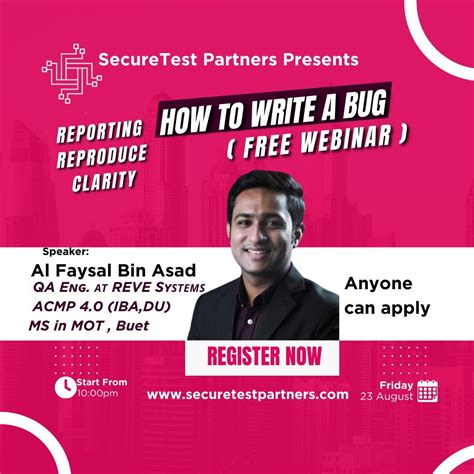 Securetest Partners On Linkedin 📢 Securetest Partners Presents Webinar On How To Write A Bug