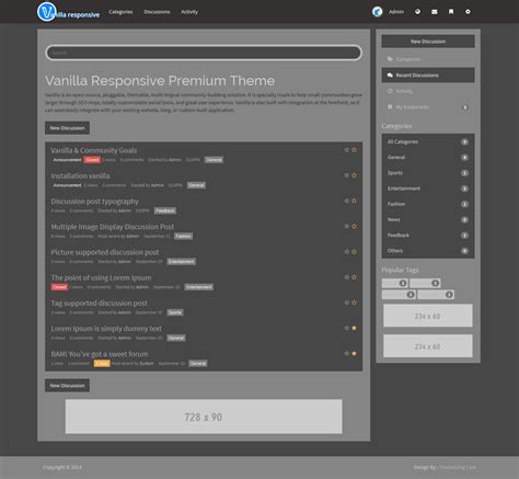 Multicolor Responsive Premium Vanilla Theme Launched — Vanilla Forums