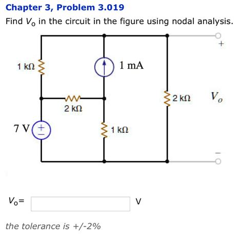 solved chapter 3 problem 3 019 find vo in the circuit in the figure