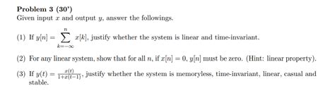 solved problem 3 30 given input x and output y answer the