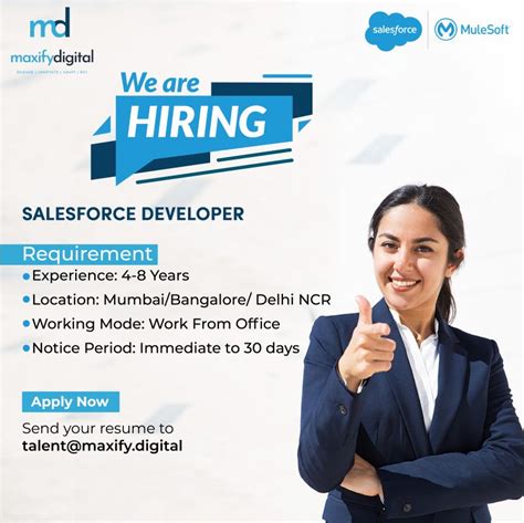Maxify Digital On Linkedin Salesforcedeveloper Salesforce Salesforceohana Hiring Opening…