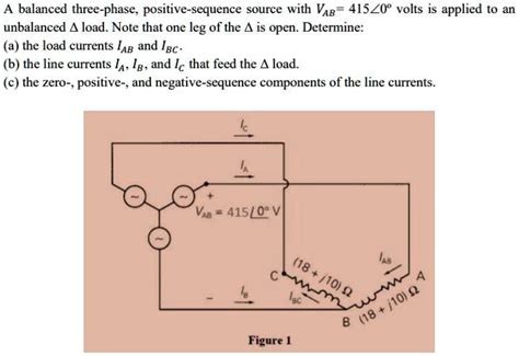 solved balanced three phase positive sequence source with vab 41520