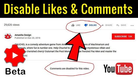 How To Disable Comments Hide Dislikes On Your Youtube Videos Latest Youtube Beta Version