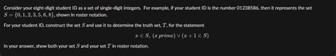 Solved Consider Your Eight Digit Babe ID As A Set Of Chegg Com