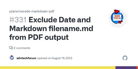 Exclude Date And Markdown Filename Md From PDF Output Issue Yzane Vscode Markdown Pdf