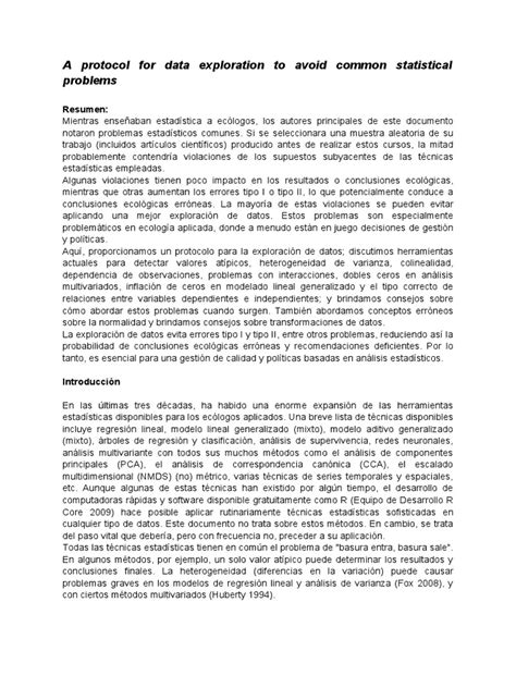 traducción a protocol for data exploration to avoid common