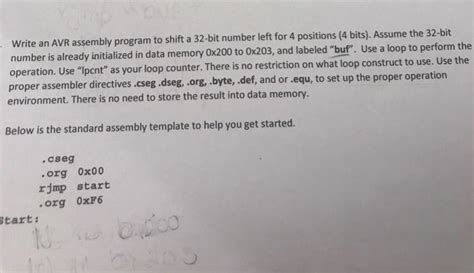 write an avr assembly program to shift a 32 bit