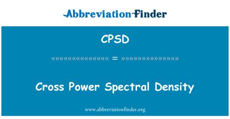 Cpsd 代表 交叉功率谱密度 Cross Power Spectral Density