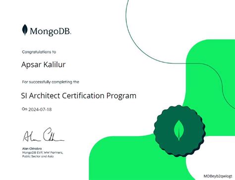 I Am Happy To Share That I Have Successfully Completed The Mongodb Si