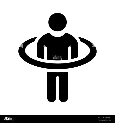3d Reality Icon User Rotate Icon Person Rotation Symbol Vector