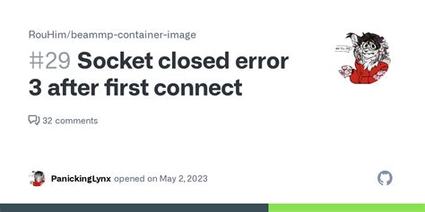 Socket Closed Error 3 After First Connect · Issue 29 · Rouhimbeammp Container Image · Github