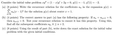 solved consider the initial value problem xy 1 x y