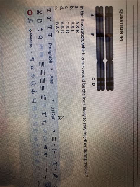 solved question 44 c d in the illustration which genes