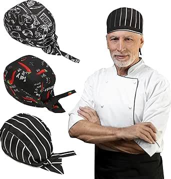 3 Packs Professional Head Scarf For Men And Women Chef