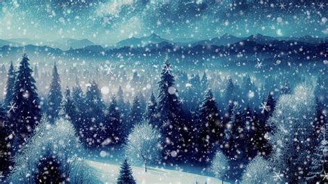 ️🌲 Relaxing Snowy Forest Live Wallpaper Calming Snowfall 1 Hour Of
