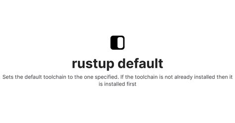 Rustup Default Toolchain Fig