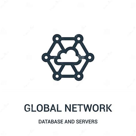 Global Network Icon Vector from Database and Servers Collection. Thin Line Global Network ...