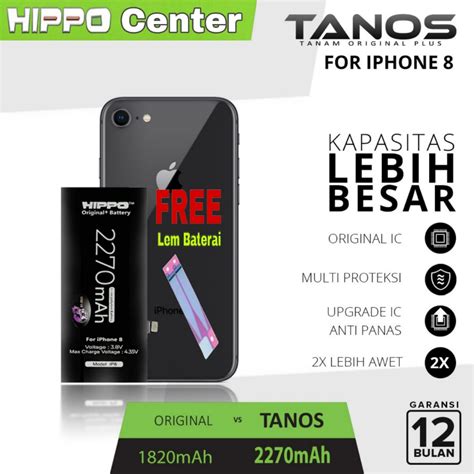 Jual Hippo Baterai IPhone Battery Hippo Tanos IPhone Double Power Baterai Shopee Indonesia