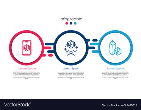 Set Line Mobile With Art Store App Nft Digital Vector Image