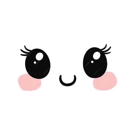 Kawaii Face Clipart Design Funny Kawaii Face Isolated Illustration