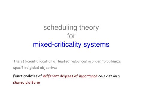 Ppt Scheduling Theory For Mixed Criticality Systems Powerpoint Presentation Id 3291139