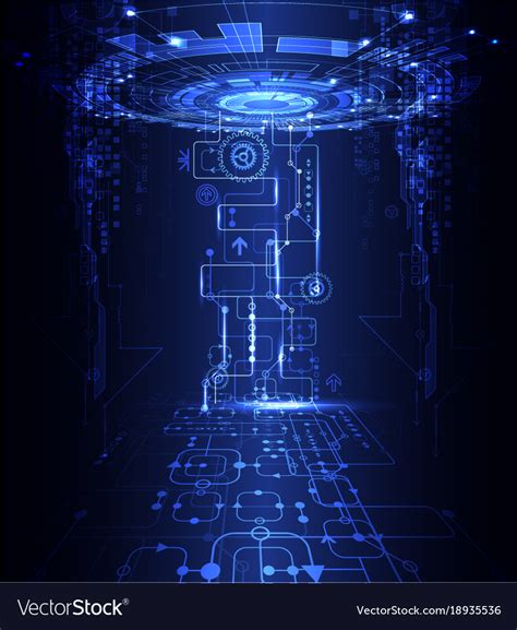 Abstract Blue Digital Communication Technology Vector Image