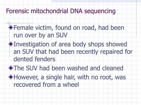 Ppt Forensic Mitochondrial Dna Sequencing Powerpoint Presentation Free Download Id 5363887